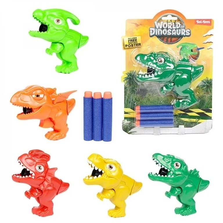 WORLD OF DINOSAURUS MINI DINO PIŠTOLJ +3 SUNDJERASTE STRELICE