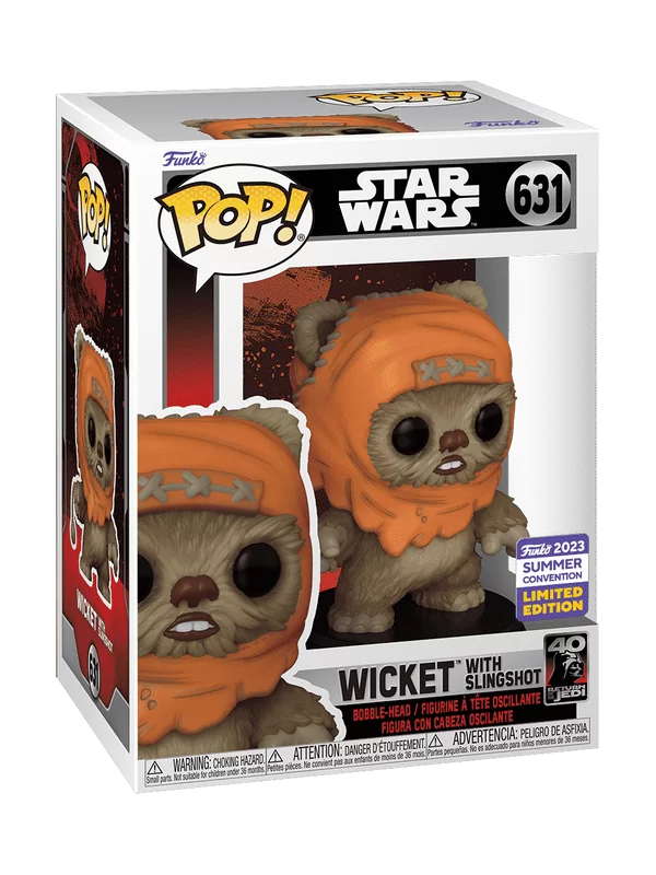 Bobble Figure Star Wars POP! – Wicket with Slingshot – Convention Limited Edition 9cm