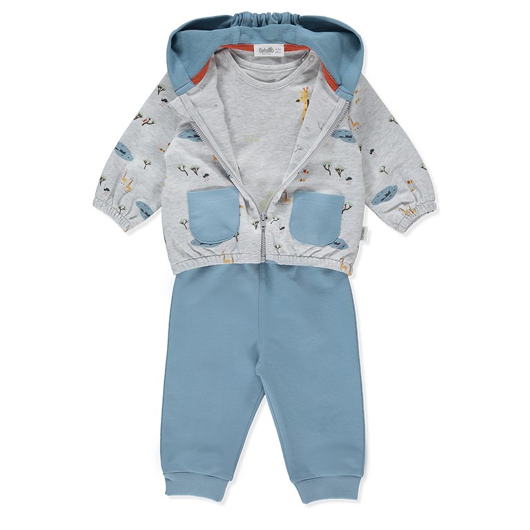 Bebetto trodelni komplet za bebe dečake indigo L24K4378