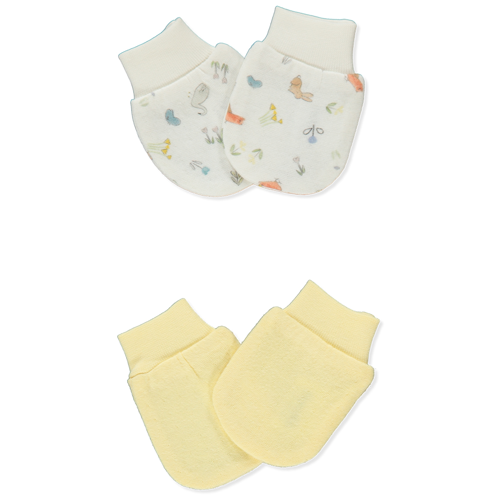 Bebetto rukavice za bebe devojčice 2 para žuta C1056