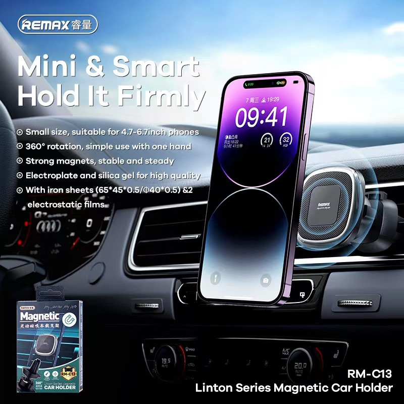Auto stalak REMAX RM-C13 Linton Series Magnetic crni