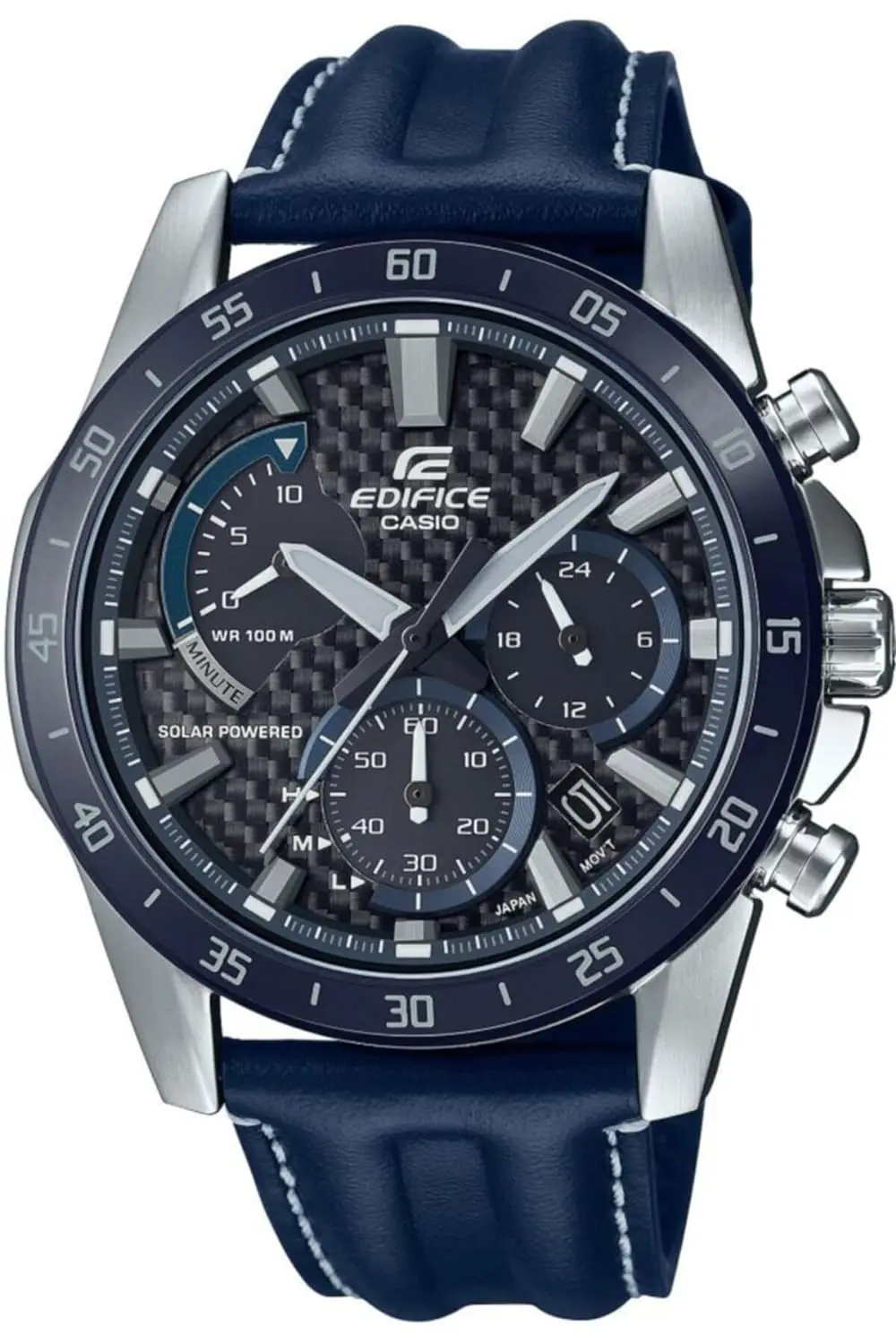 CASIO Edifice Muški ručni sat, Kvarcni mehanizam, Crni brojčanik, EQS-930BL-2AVUDF, Plavi