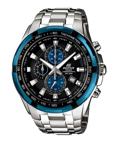 CASIO Edifice Muški ručni sat, Kvarcni mehanizam, Crni brojčanik, EF-539D-1A2VUDF, Srebrna boja