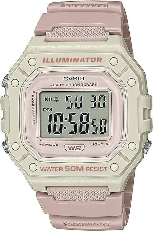 CASIO Ženski ručni sat, Kvarcni mehanizam, W-218HC-4A2VEF, Roze