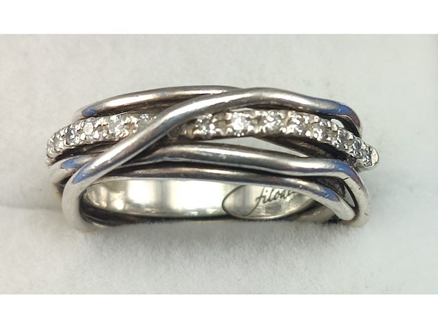 Skupoceni FILODELLAVITA prsten - srebro sa briljantima