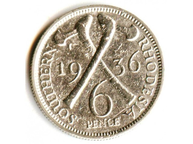 Juzna Rodezija 6 pence 1936