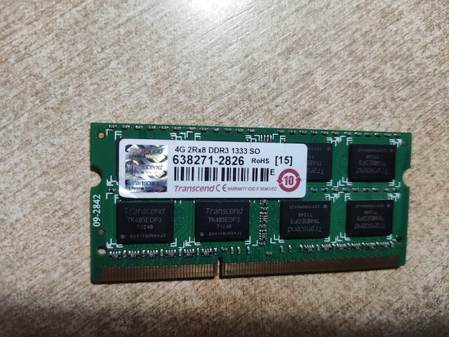 DDR3 RAM memorija za laptop 4Gb na 1333MHz