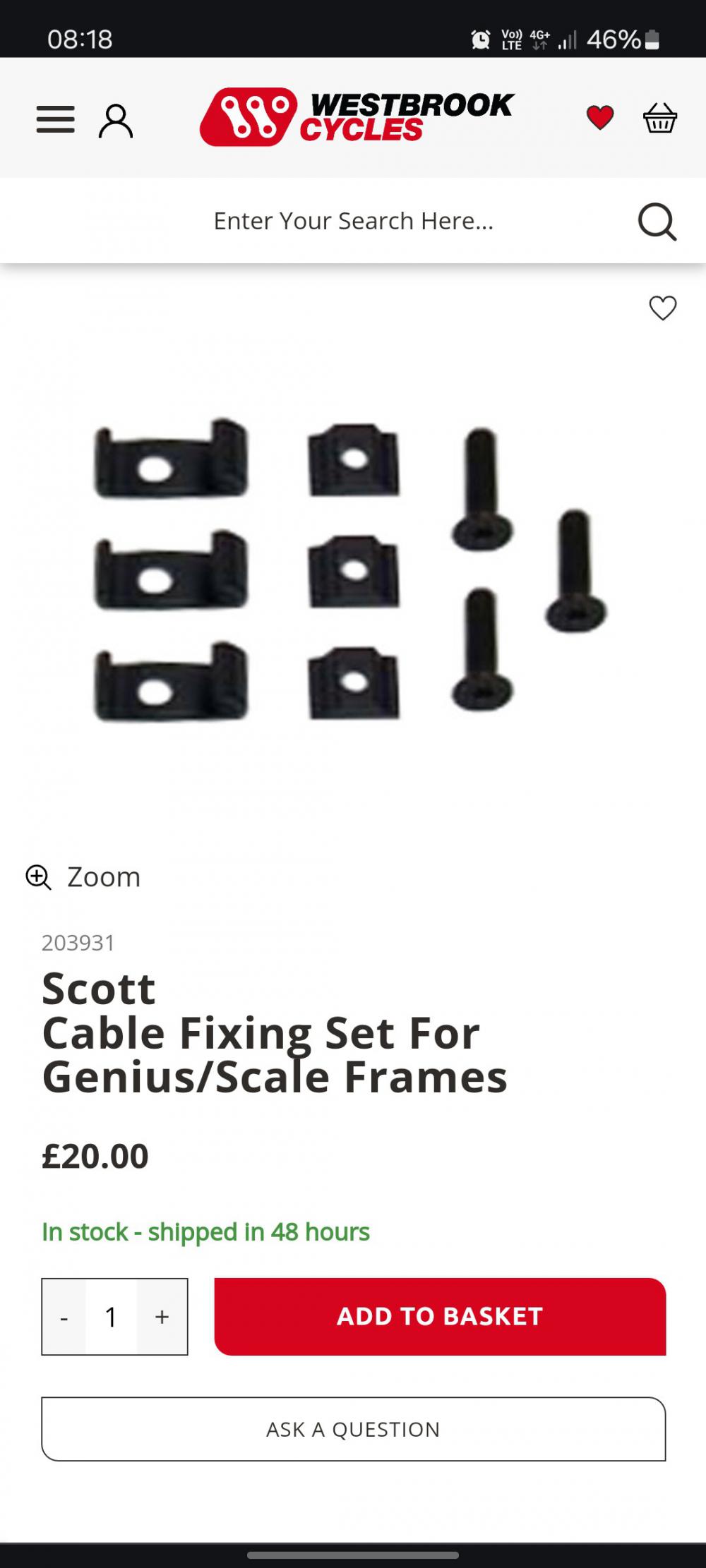 Scott genius fixing cable set