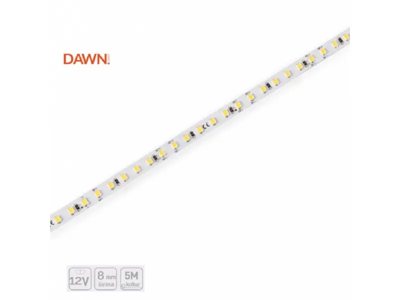 DAWN LED 2835-120-WW Traka, 12V 12W/M 3000K IP20 HL, 5M, 8MM