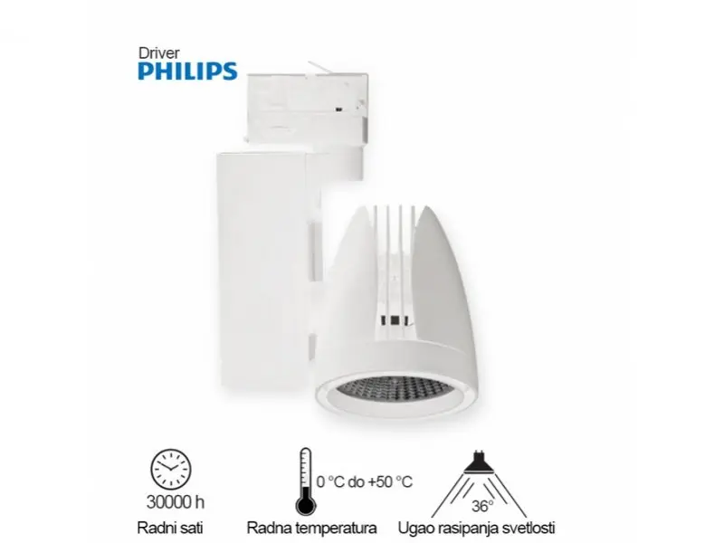 BBLINK LED Reflektor šinski 337201-1 20W 4000K beli