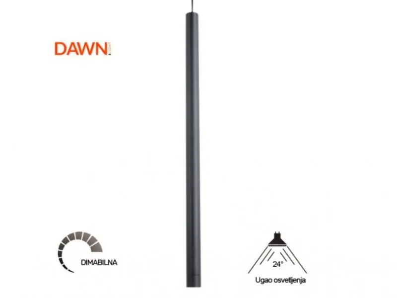 DAWN LED Luster 600 Magnetic 09-7W 3000K 24° 48V DC crna