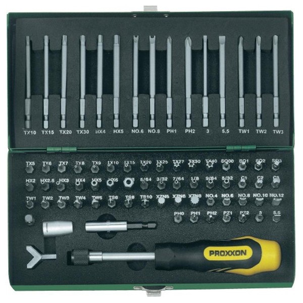 Proxxon, Set super sigurnih specijalnih bitova, prihvat 1/4” (6, 3 mm), 75-delni