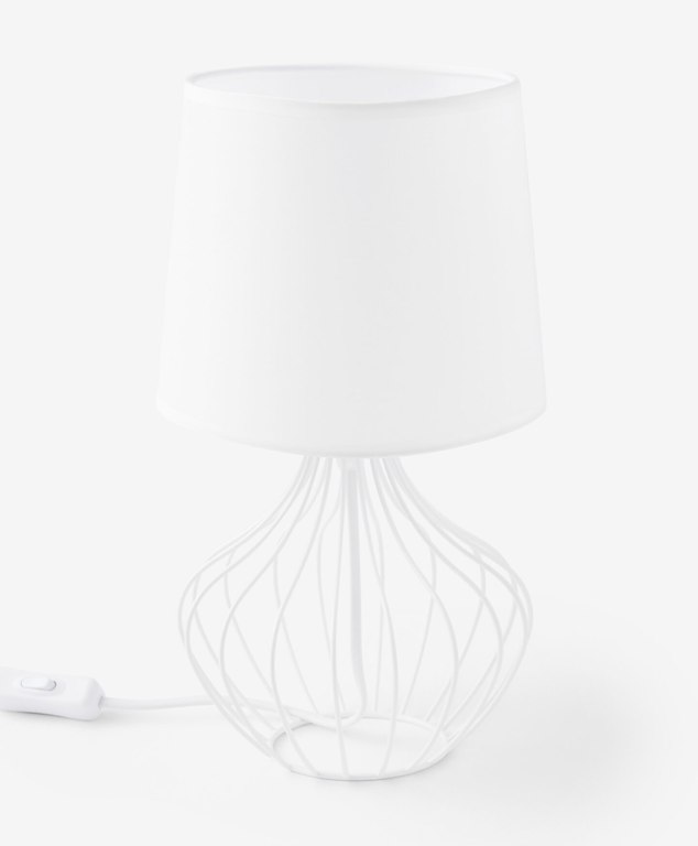 Metalna lampa sa belim abažurom