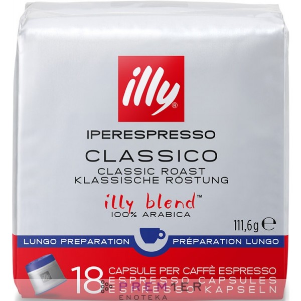 Illy Classico 100% Arabica Blend Espresso Lungo produženi kapsule 18/1