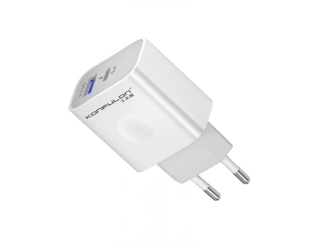 Konfulon C69QPD+QC (202854) kućni punjač USB A(ženski)+USB Type-C (ženski) 20W 5V 3A beli