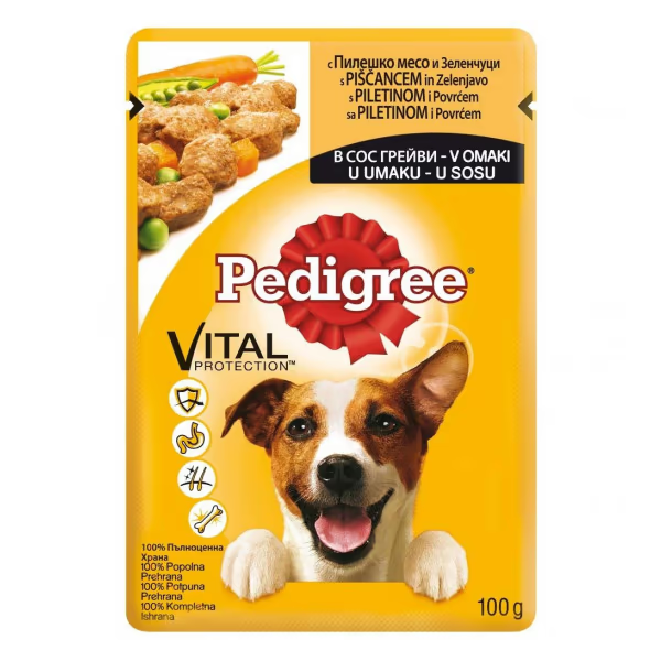 Pedigree kesica za pse adult piletina u sosu 100gr