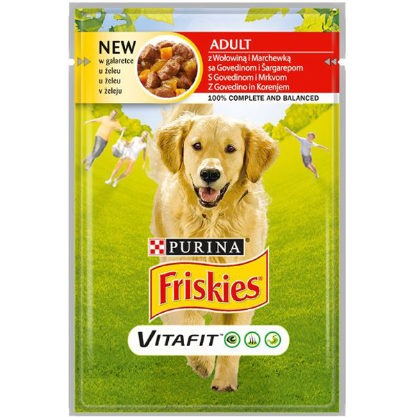 Friskies kesica za pse adult govedina i sargarepa u zeleu 100gr