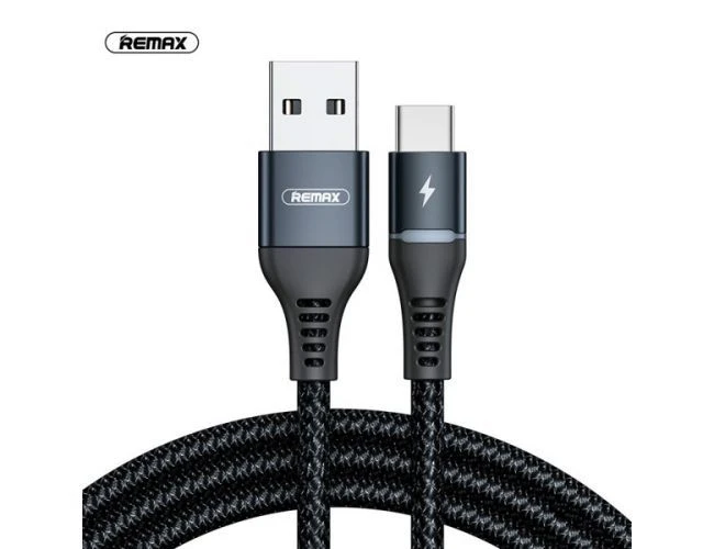 Remax Colorful RC-152a crni kabl za punjač USB A (muški) na USB C (muški) 1m