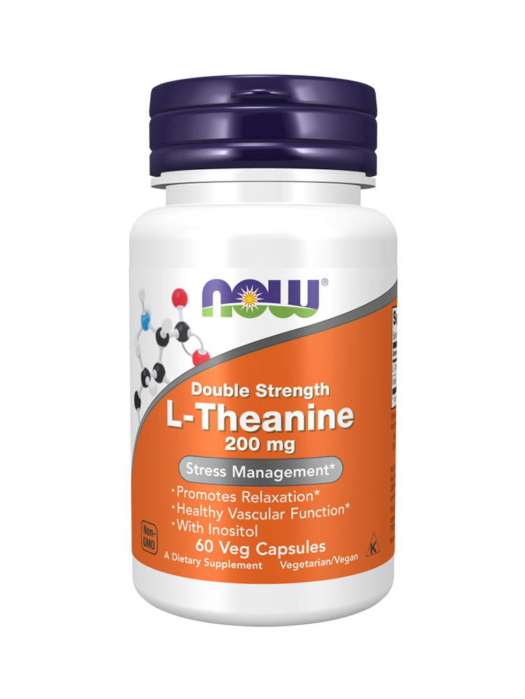 L-Theanine Double Strength 200 mg, Now Foods, 60 kapsula