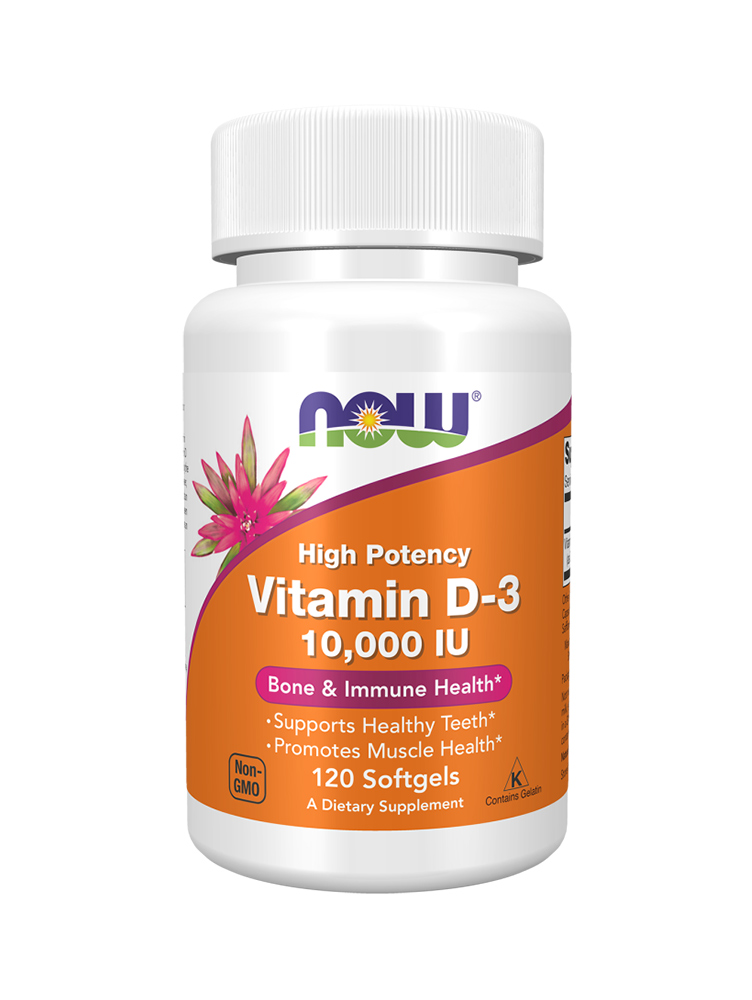 Vitamin D3 10000 IU, Now Foods, 120 kapsula