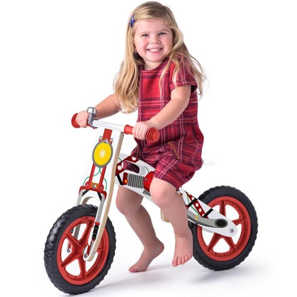 Balans Bicikl Bez Pedala Drveni Balance Bike Woody Crveni 93066