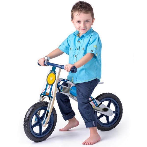 Balans Bicikl Bez Pedala Drveni Balance Bike Woody Plavi 93065