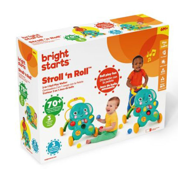 Kids II Bright Starts Igračka 2u1 (guralica i igračka) - Slonče 6-36M SKU12892