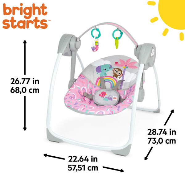 Kids II Ingenuity ležaljka ljuljaška - Pink Paradise 0-9m SKU16906