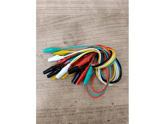 Set od 10 dvostrukih krokodilskih konektora 50cm kabel