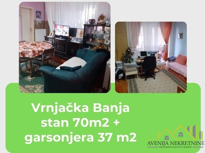 VRNJAČKA BANJA - ELITNO NASELJE VINOGRADI - STAN 68m2 + GARSONJERA 37m2 + DVORIŠTE 200 m2