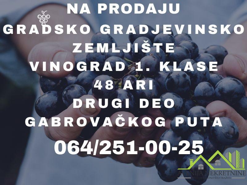 Gradsko gradjevinsko zemljište, vinograd, 48ara