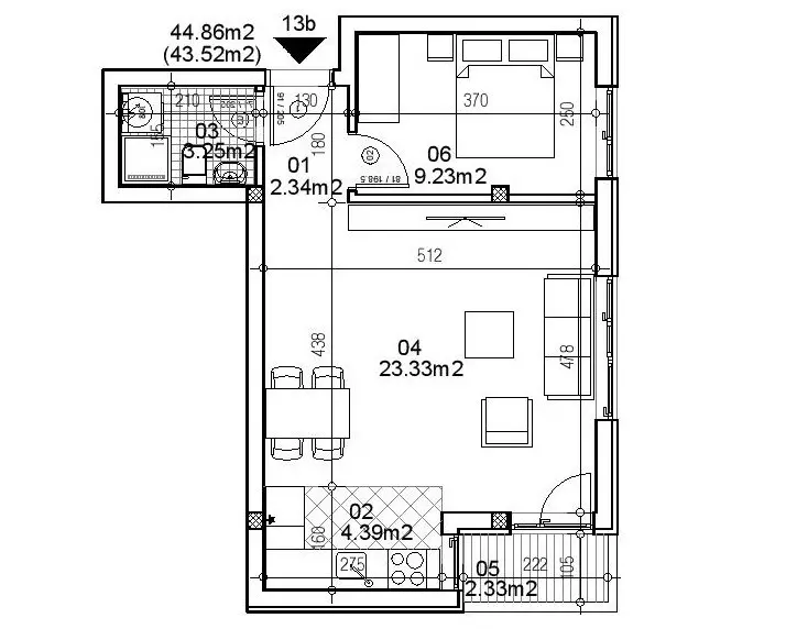 Stan,NOVI SAD,TELEP,kv: 43.44, € 93950, ID: 1039704