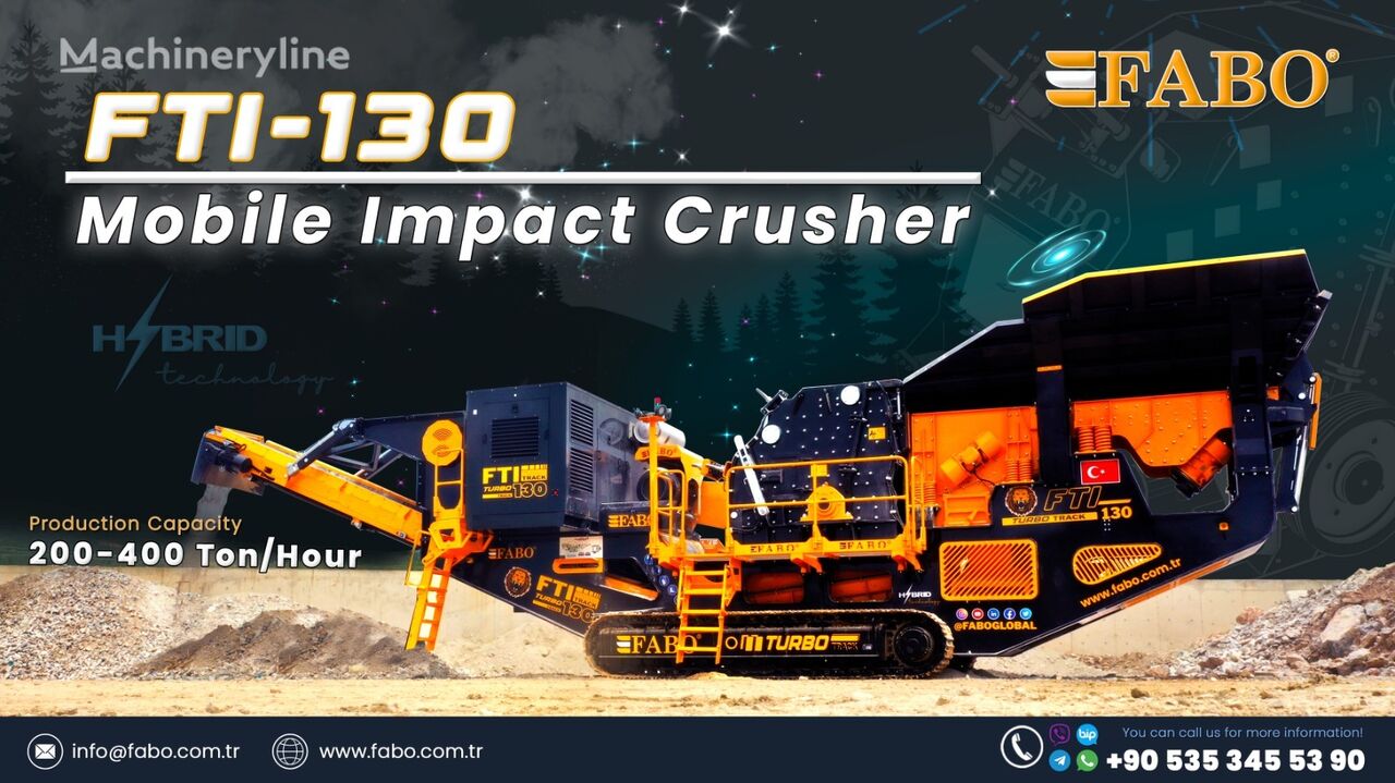 Nova FABO FTI-130 MOBILE IMPACT CRUSHER 400-500 TPH | AVAILABLE IN STOCK rotorska drobilica