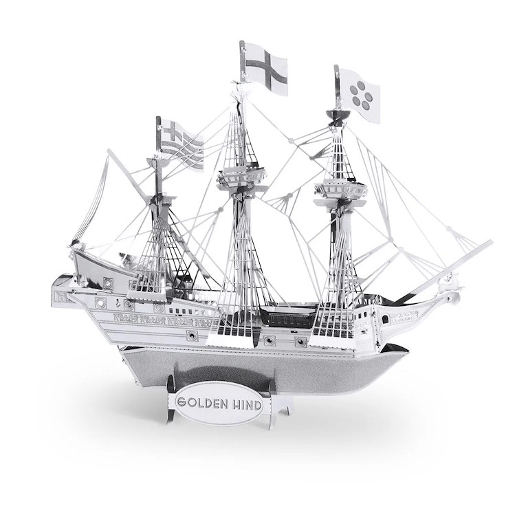 3D metalna maketa - engleska galija Golden Hind