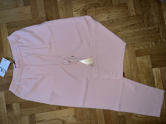 Zara bebi roze pantalone visok struk NOVO