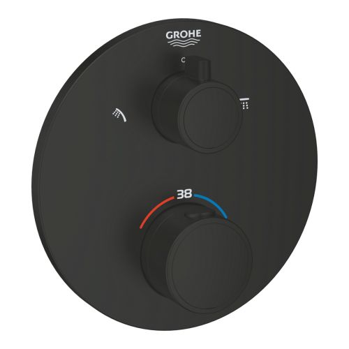 Grohtherm Termostatski mešač sa prebacivačem i stop ventilom MATT BLACK 1022082430