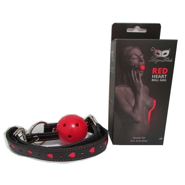 Red heart ball gag