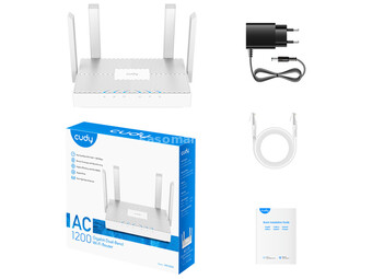 Cudy WR1300E AC1200 Dual Band 2.4+5Ghz Wi-Fi Ruter 1W/3LAN Gbit,4x5dBi Wisp/AP/REP