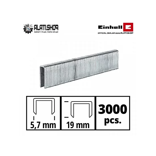 EINHELL KLAMARICE 5.7MM X 19MM 3000KOM 4137875 CENA