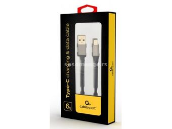 GEMBIRD Adapter kabl USB na muski Type-C prikljucak pleteni CCB-mUSB2B-AMCM 1.8m crna