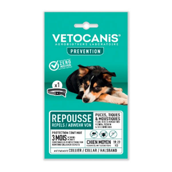 Repelent ogrlica za pse srednjih rasa od 10 do 20 kg Vetocanis BIO000348