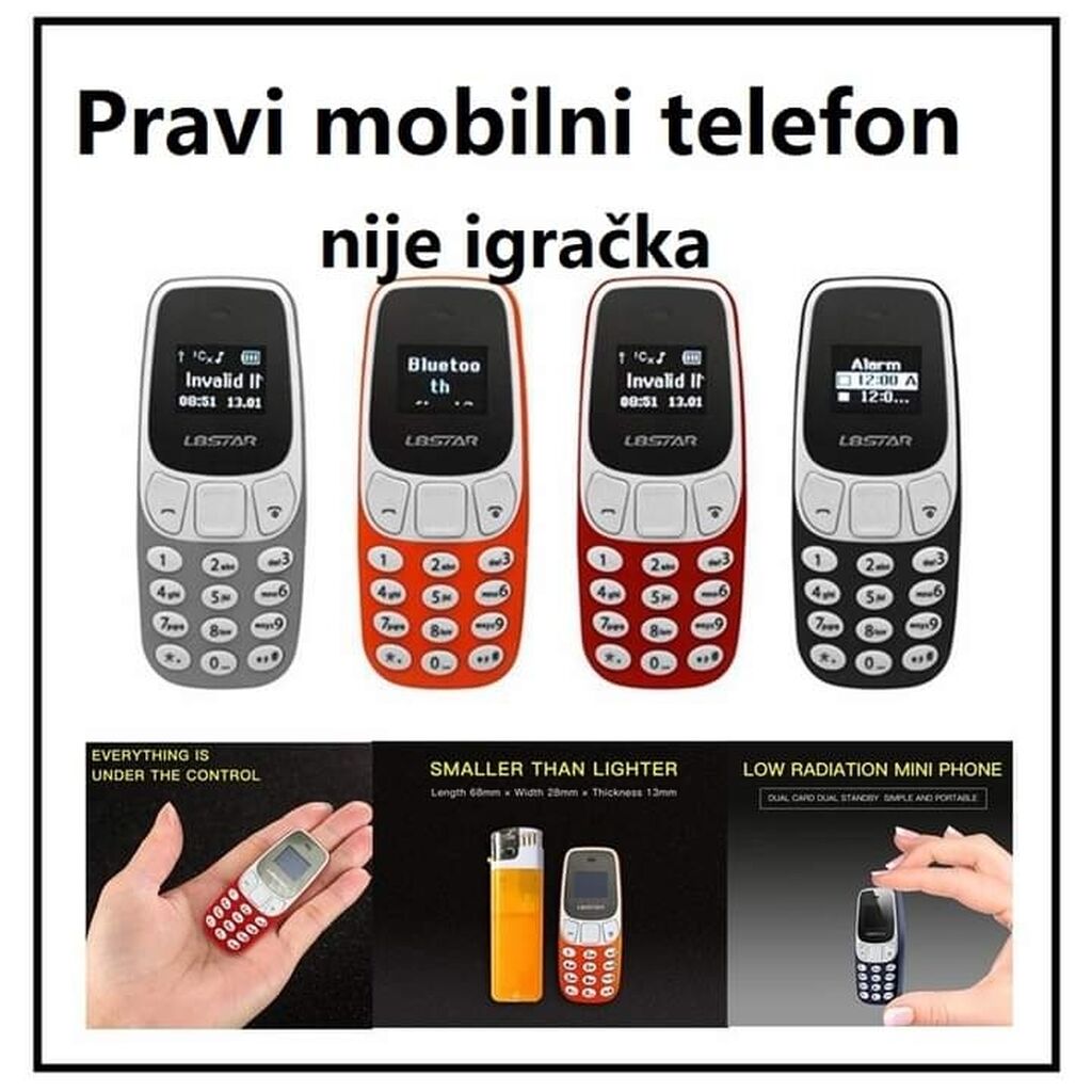 9 Network: GSM 900/1800/850/1900 (4-band optional) Nov mini telefon u