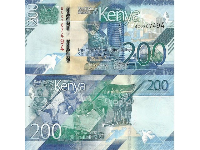 Kenya 200 shillings 2019. UNC