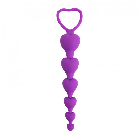 Ljubičaste silikonske analne kuglice srce | Anal beads purple