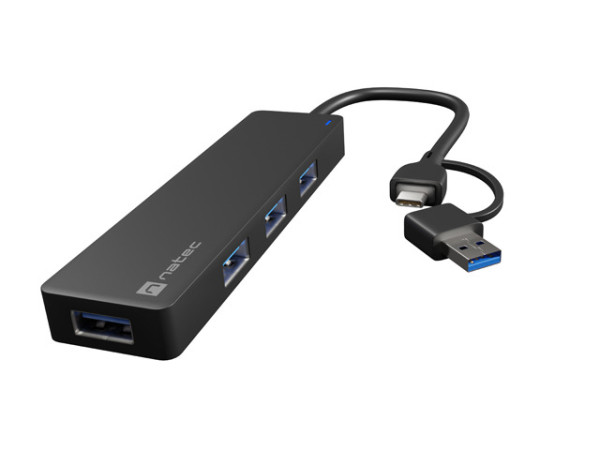 MAYFLY, USB 3.0 Hub, 4-Port, USB Type-C Adapter, Cable 15 cm ( NHU-2023 )