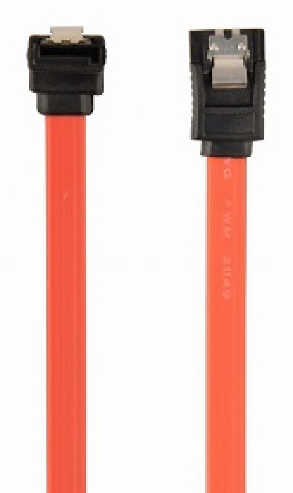 SATA III Data Cable, w/ Metal clip, 90 degrees angled connector, 0.5m ( CC-SATAM-DATA90 )