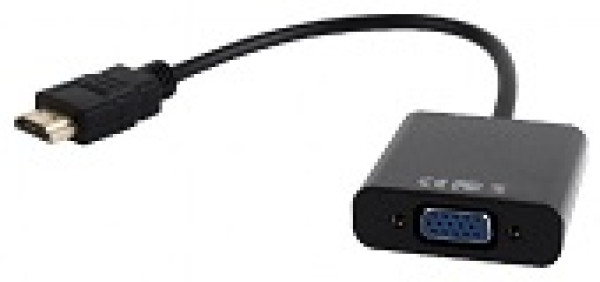 VIDEO Adapter HDMI to VGA HD15, M/F + Audio on Cable, Black ( A-HDMI-VGA-03 )