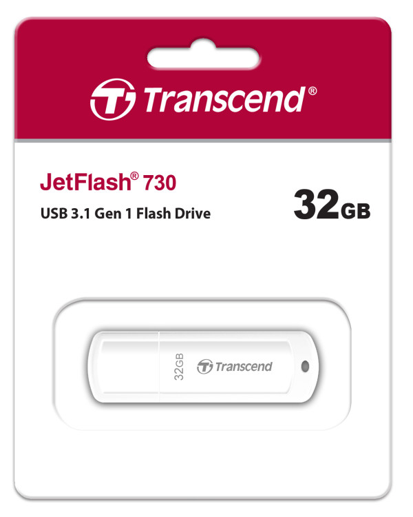 USB 32GB, JetFlash 730, USB3.1 Gen1, 70/18 MB/s, White ( TS32GJF730 )