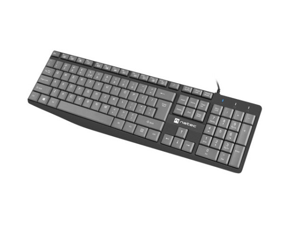 NAUTILUS, Slim Multimedia Keyboard US, Spill Proof, USB, Black/Grey ( NKL-1507 )