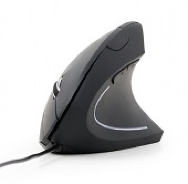 Ergonomic Optical Mouse 1200-3200 DPI, 6 Buttons, USB, Black, Cable 1.35m ( MUS-ERGO-01 )